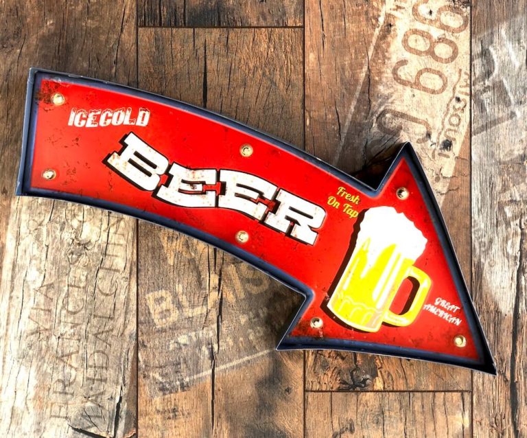 Ice Cold Beer Arrow Red – The Retro Signs