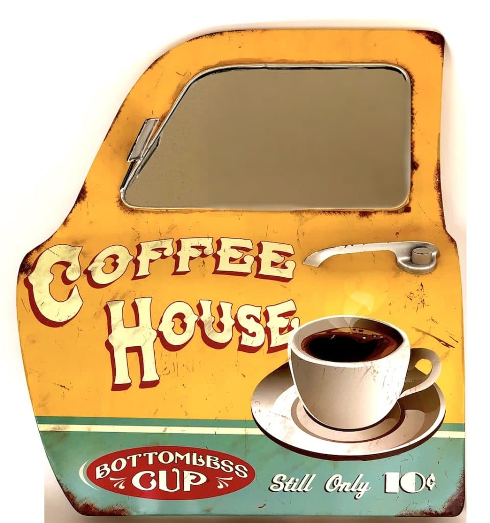 Vintage coffee sign with mirror for pub | Coffee house – The Retro Signs