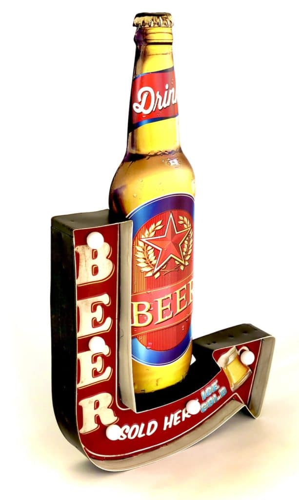 Vintage beer sign for pub | Beer Sold here Ice Cold – The Retro Signs