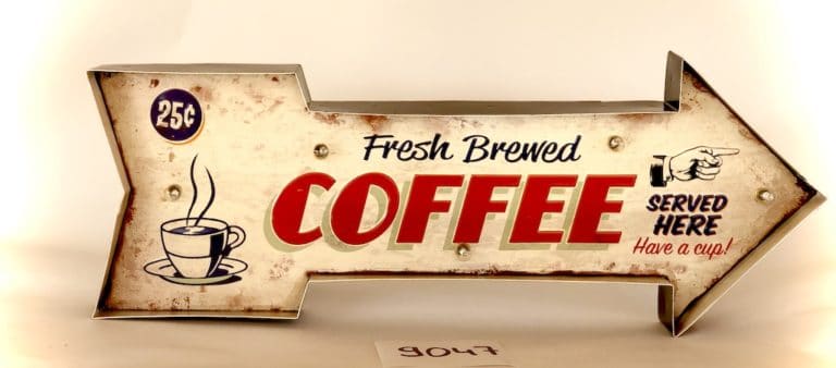 Vintage coffee sign for coffee shop | Fresh brewed coffee served here ...