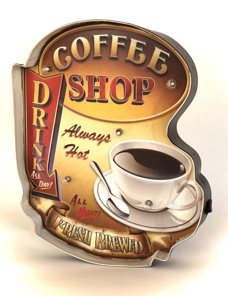 Vintage coffee sign for coffee shop | Coffee shop drink all day – The ...