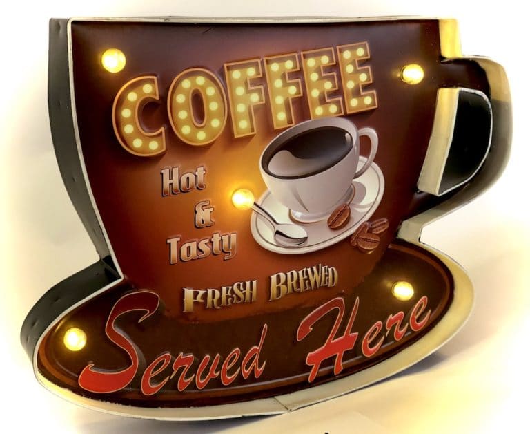 Vintage coffee sign for coffee shop | Coffee hot tasty served here ...